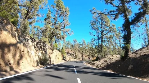 Camera mounted on the hood of the car, o... | Stock Video | Pond5