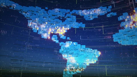 Camera movement through 3D space with a ... | Stock Video | Pond5