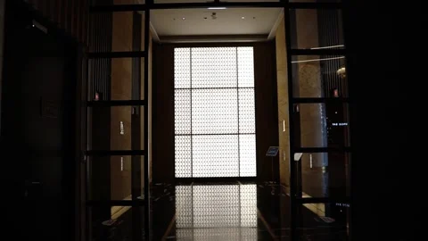 The camera moves through the lobby of th... | Stock Video | Pond5