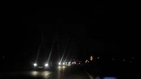 Camera moving driving with car auto at n... | Stock Video | Pond5