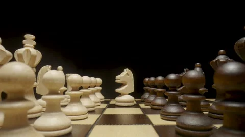 Camera pans over chessboard with chess p... | Stock Video | Pond5