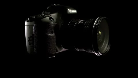 camera for photos on a black background,... | Stock Video | Pond5
