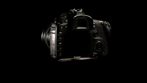 camera for photos on a black background,... | Stock Video | Pond5