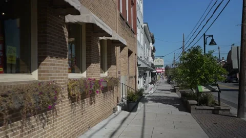 Camera pushing in to reveal small busine... | Stock Video | Pond5