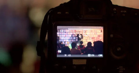 Camera screen, filming video stand-up co... | Stock Video | Pond5