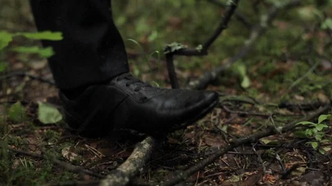 Camera slowly moves with leg in a man’... | Stock Video | Pond5