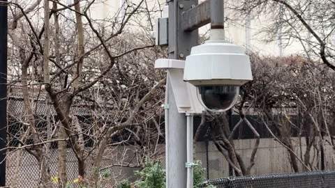 Camera system on exterior of fence for s... | Stock Video | Pond5