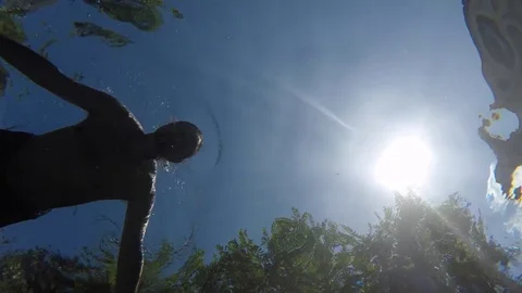 With the camera underwater looking up to... | Stock Video | Pond5