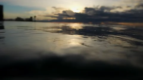 Cameras just above the water surface, th... | Stock Video | Pond5