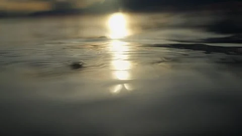 Cameras just above the water surface, th... | Stock Video | Pond5