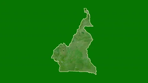 Cameroon map - cartoon. Border. Satellit... | Stock Video | Pond5