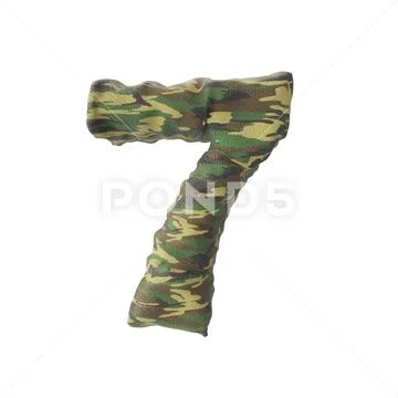Camouflage english numbers font texture - 3D illustration: Graphic ...