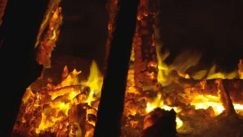 Camp Fire on beautiful beach with ocean ... | Stock Video | Pond5