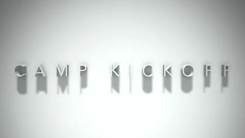 camp kickoff 3D title animation white te... | Stock Video | Pond5