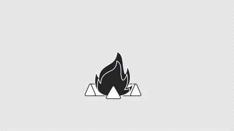 Camping bonfire burning bw outline 2D ob... | Stock Video | Pond5