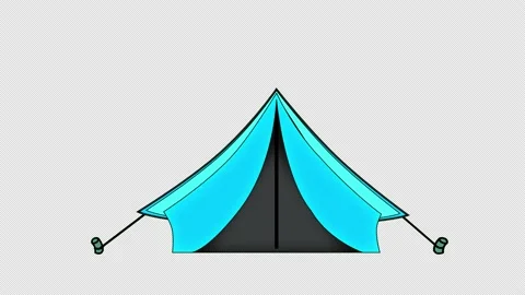 Camping Tent loop Animation video transp... | Stock Video | Pond5
