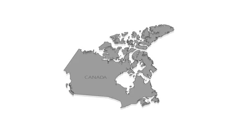Canada animated map with alpha channel. | Stock Video | Pond5
