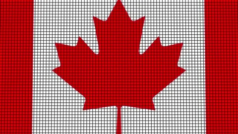 Canada Flag animated in pixel grid style... | Stock Video | Pond5