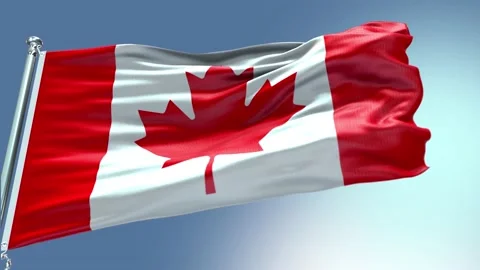 Canada Flag Realistic Loop Animation | Stock Video | Pond5