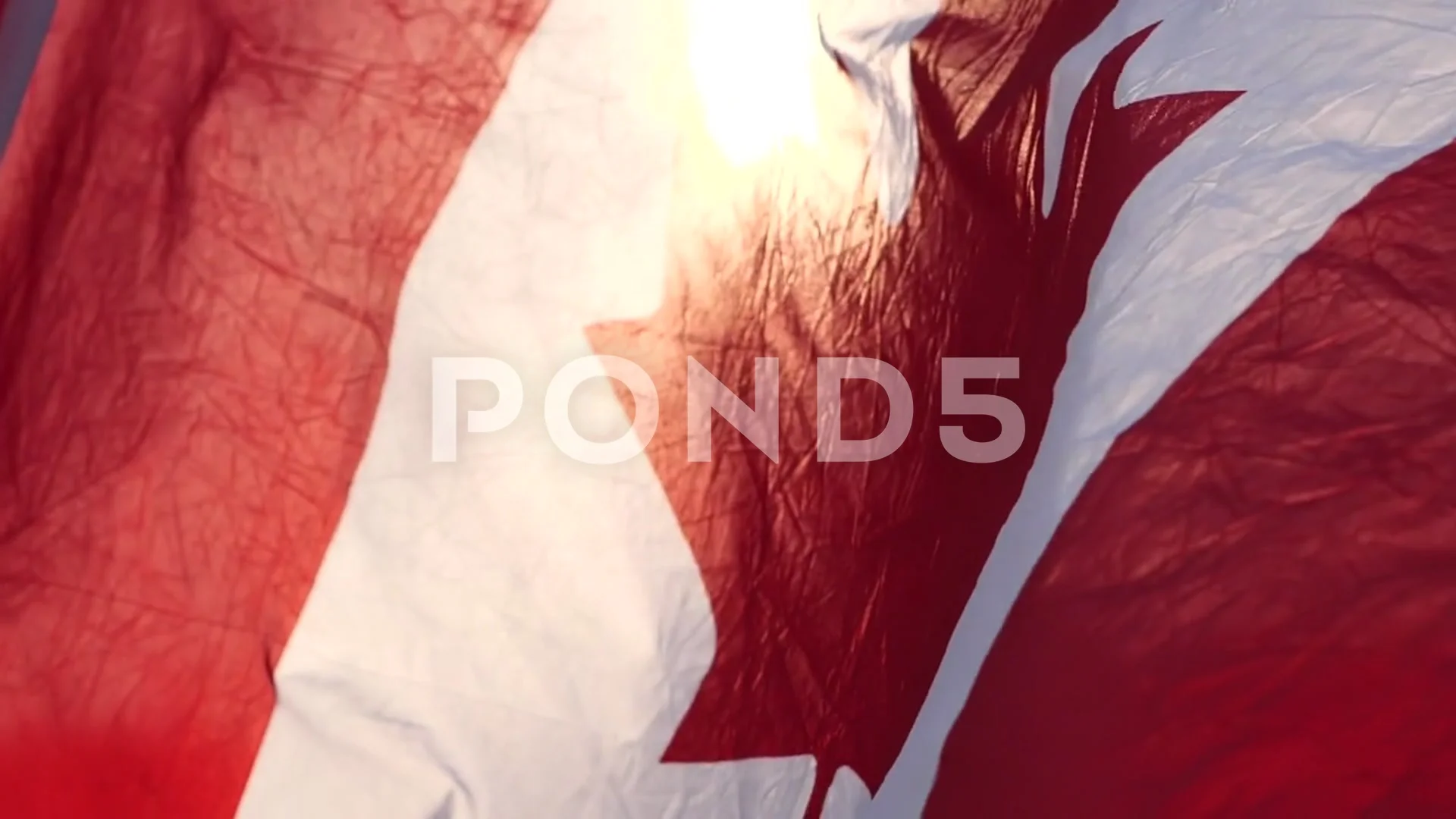 Canadian Flag Waving In The Wind