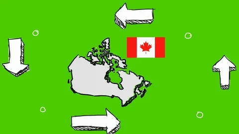 Canada - Hand-Drawn Animation - four arr... | Stock Video | Pond5