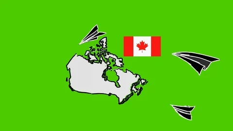 Canada - Hand-Drawn Animation - paper pl... | Stock Video | Pond5