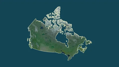 Canada map - cartoon. Regions. Satellite... | Stock Video | Pond5