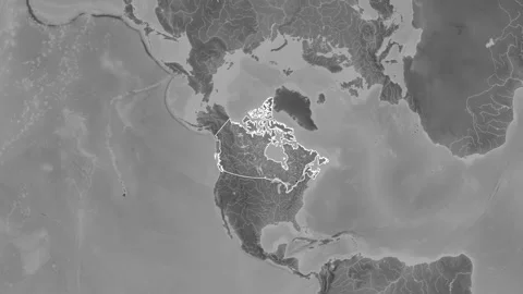 Canada map - glide. Border. Grayscale. | Stock Video | Pond5