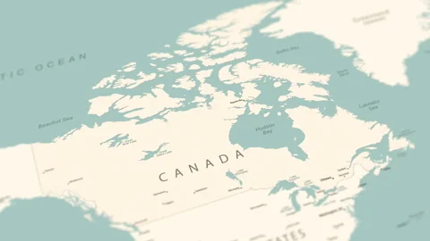 Canada on the world map. Smooth map rota... | Stock Video | Pond5