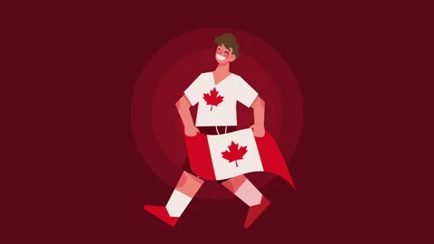 canadian boy with flag celebration anima... | Stock Video | Pond5