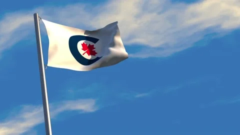 Canadian Conservative Party flag waving ... | Stock Video | Pond5
