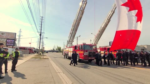 Canadian fire department memorial ceremo... | Stock Video | Pond5