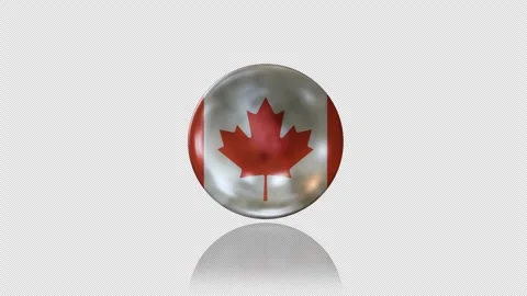 Canadian flag in glass orb with alpha ch... | Stock Video | Pond5