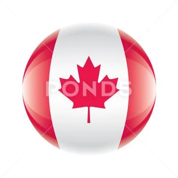 Canadian flag icon in the form of a ball. vector eps 10 Illustration ...