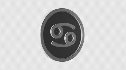 Cancer zodiac sign medallion. Metal silv... | Stock Video | Pond5