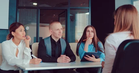 Candidate and interviewer - job intervie... | Stock Video | Pond5