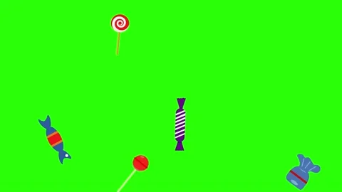 Candies group animation , green screen c... | Stock Video | Pond5