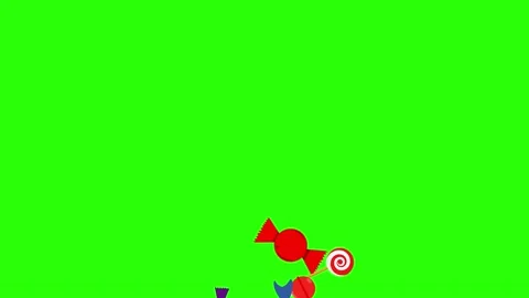Candies group animation , green screen c... | Stock Video | Pond5