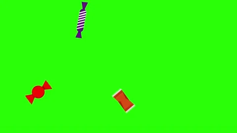 Candies group animation , green screen c... | Stock Video | Pond5