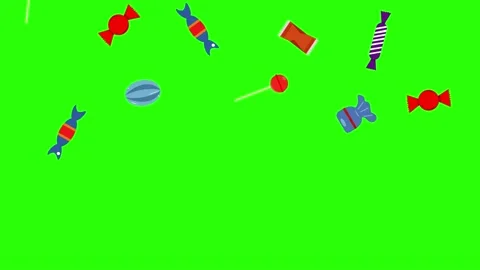 Candies group animation , green screen c... | Stock Video | Pond5
