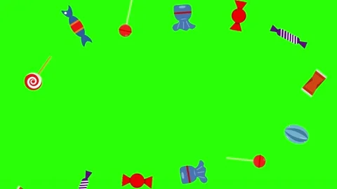 Candies group animation , green screen c... | Stock Video | Pond5