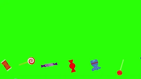 Candies group animation , green screen c... | Stock Video | Pond5