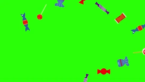 Candies group animation , green screen c... | Stock Video | Pond5
