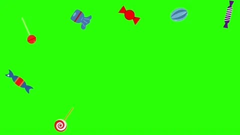 Candies group animation , green screen c... | Stock Video | Pond5