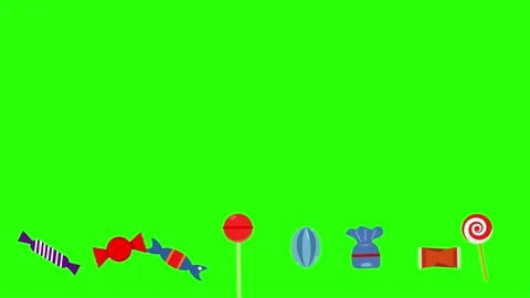 Candies group animation , green screen c... | Stock Video | Pond5