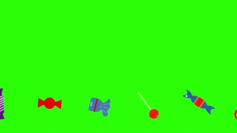 Candies group animation , green screen c... | Stock Video | Pond5