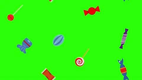 Candies group animation , green screen c... | Stock Video | Pond5