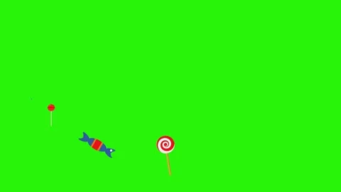 Candies group animation , green screen c... | Stock Video | Pond5
