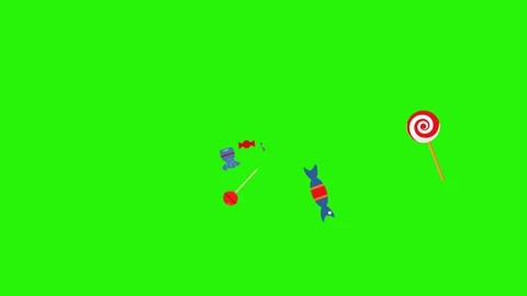 Candies group animation , green screen c... | Stock Video | Pond5