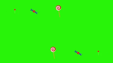 Candies group animation , green screen c... | Stock Video | Pond5